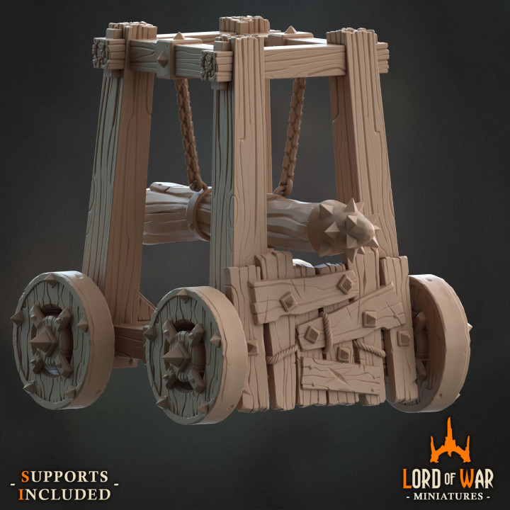 3D Printable Ram Battering Wooden Walls Decors Bundle DnD (Presupported ...