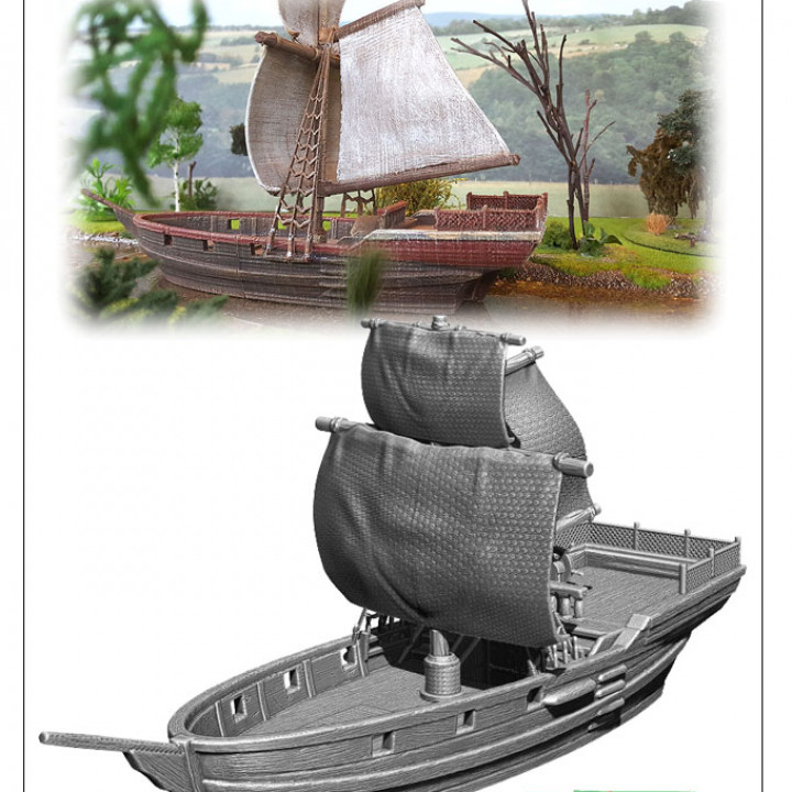 3D Printable Sailship sloop by 3D-Printfiles
