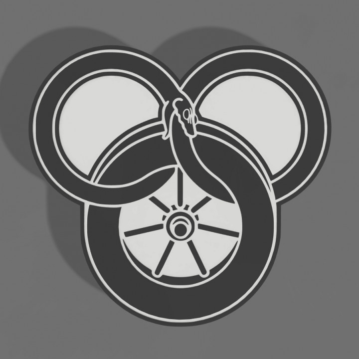 3D Printable Wheel of Time logo coaster by Ambient