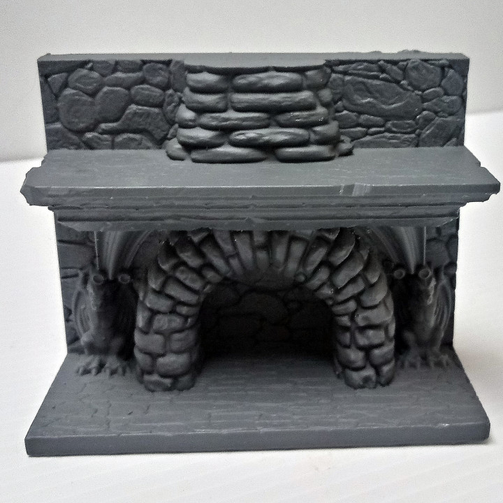 3D Printable Dungeon Fireplace by Robert G Dunham