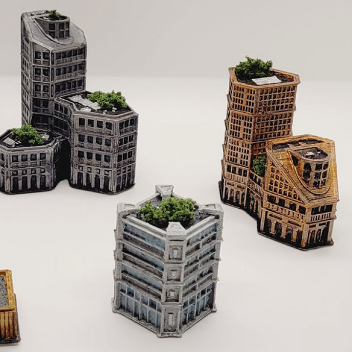 3D Printable 6mm Scale 1:285 Futuristic Buildings by Steampunk Arena
