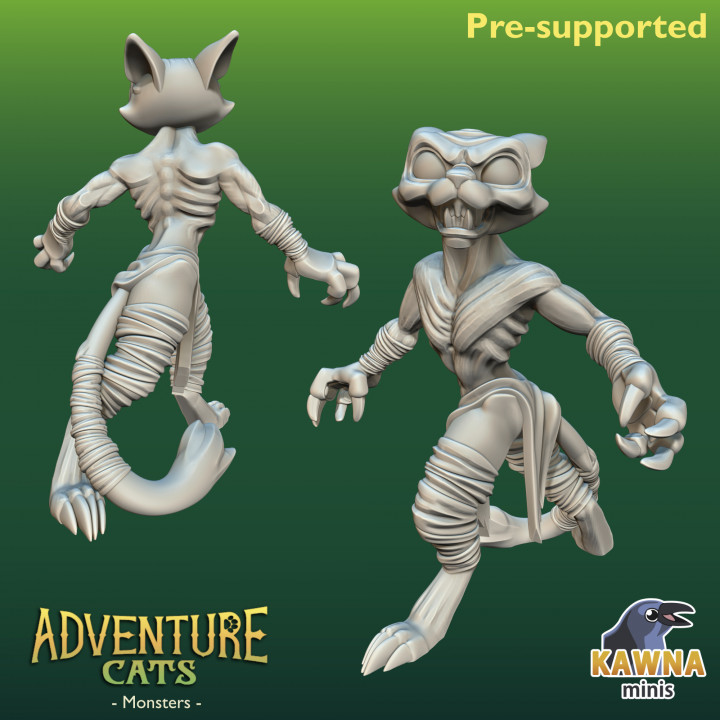 3D Printable Undead Cat Monsters by Kawna Minis