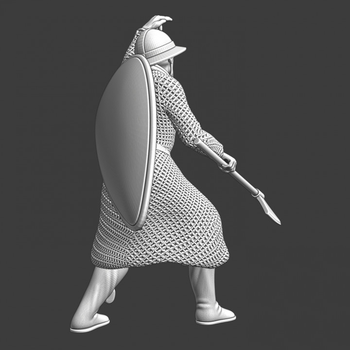 3D Printable Medieval infantry advancing by Northern Crusades Miniatures