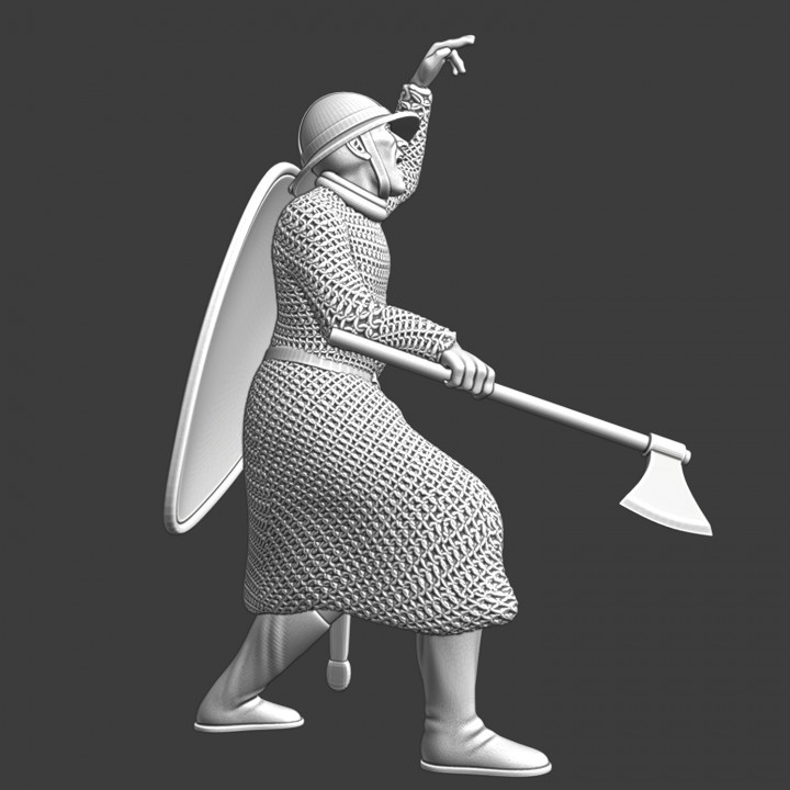 3D Printable Medieval infantry advancing by Northern Crusades Miniatures