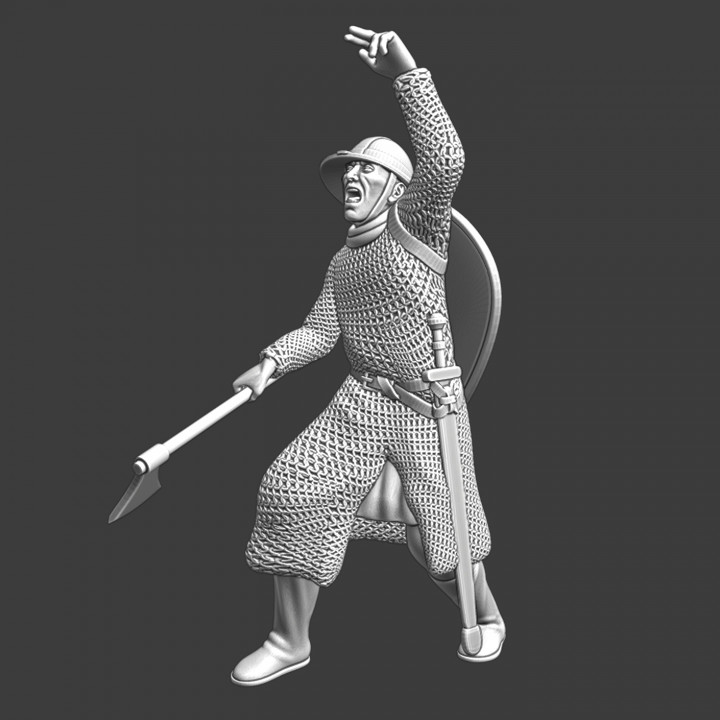 3D Printable Medieval infantry advancing by Northern Crusades Miniatures
