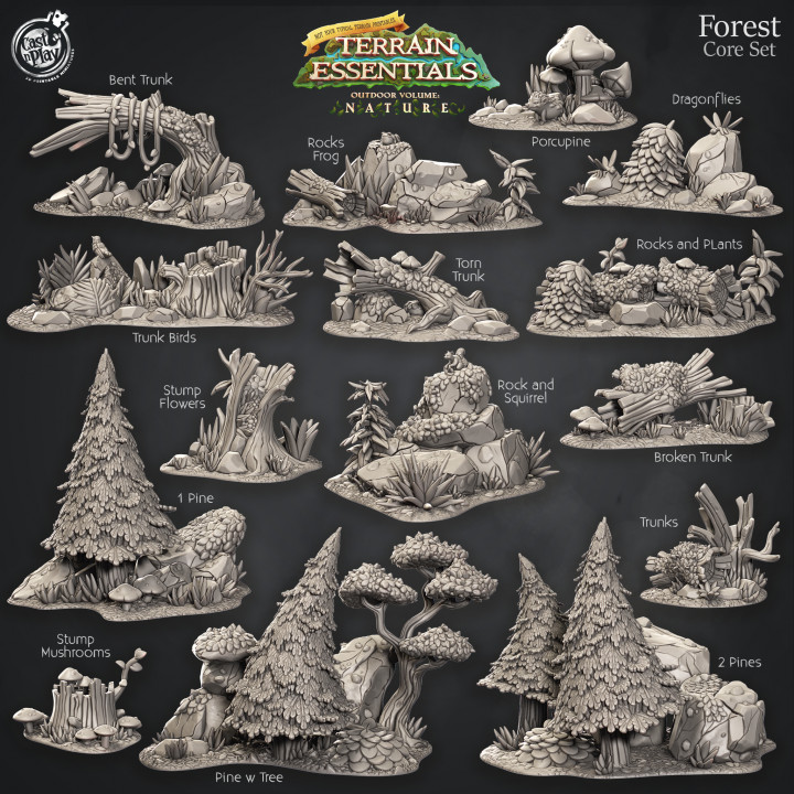 3D Printable Forest Terrain Set (Pre-Supported) - Terrain Essentials by ...