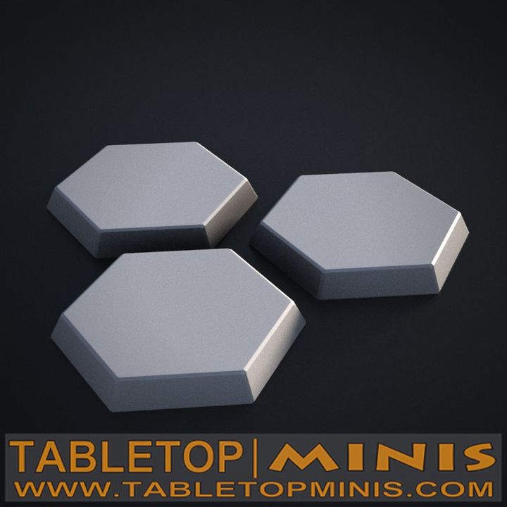 3D Printable Hex Base for Battletech by TableTopMinis