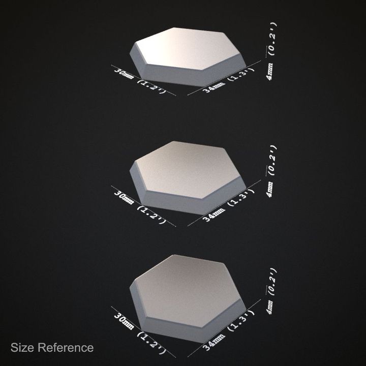 3D Printable Hex Base for Battletech by TableTopMinis