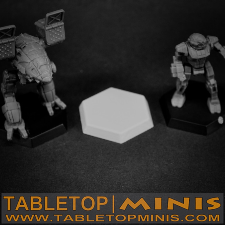 3D Printable Hex Base for Battletech by TableTopMinis