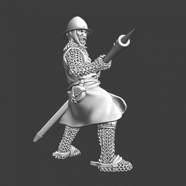 3D Printable Infantryman with goedendag by Northern Crusades Miniatures