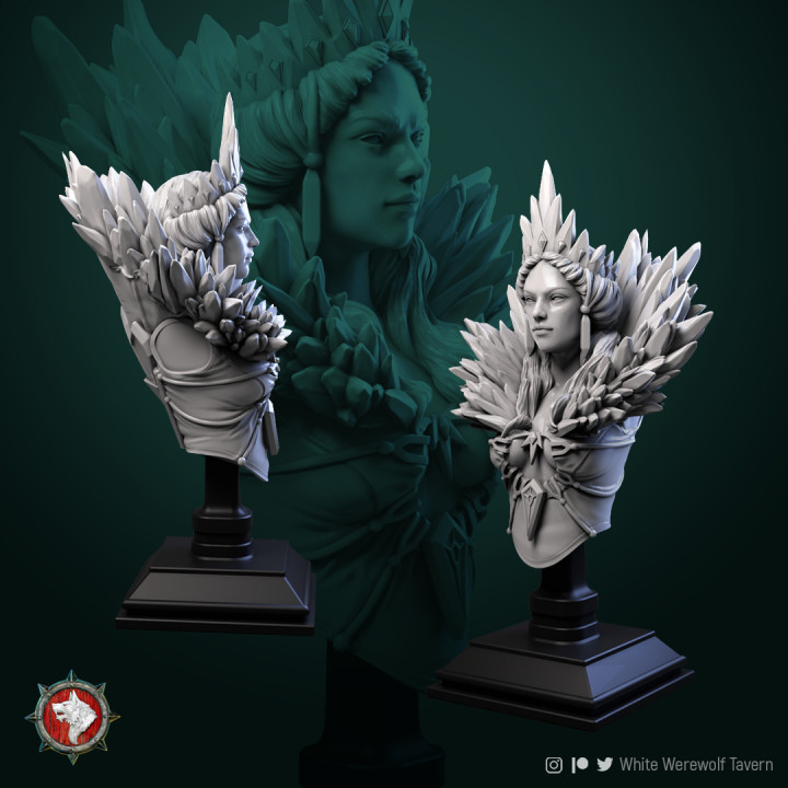 3D Printable Helga the Frost Witch bust pre-supported by White Werewolf ...