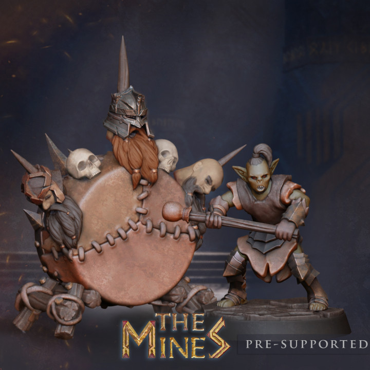 3D Printable Goblin Drummer and War Drum by The Mines