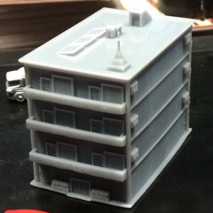 3D Printable 6mm Scale Apartment Building. by Finnian