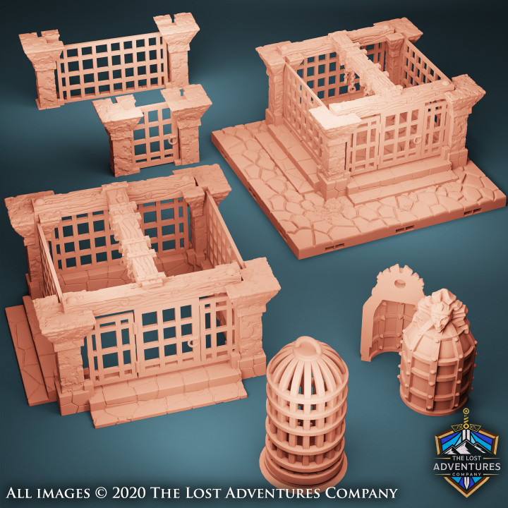 3D Printable Jail Set (Set of 6) by The Lost Adventures Co.