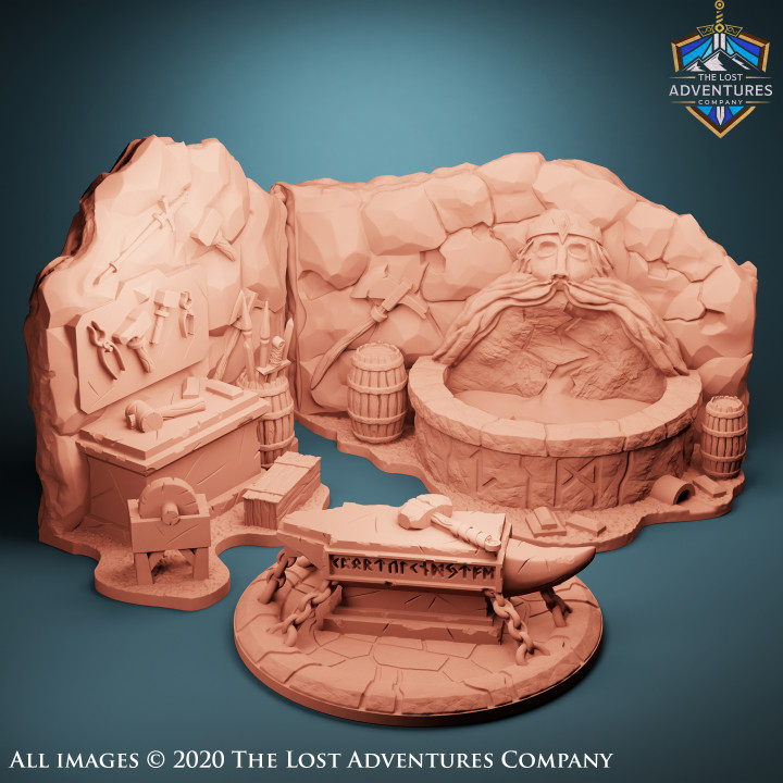 3D Printable Fire Giant Forge (Set of 3) by The Lost Adventures Co.