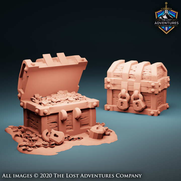3D Printable Treasure Chests (Set of 2) by The Lost Adventures Co.