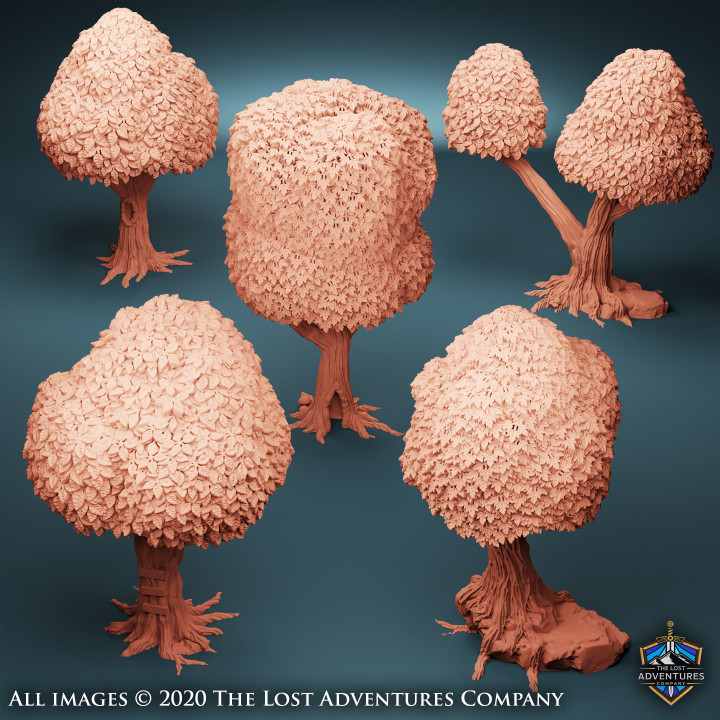3D Printable Trees (Set of 5) by The Lost Adventures Co.