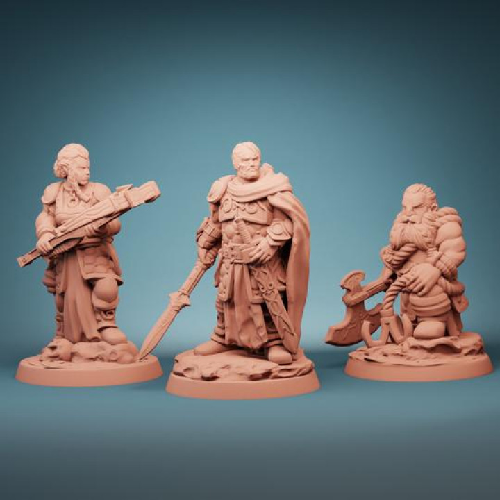 3D Printable Dragon Hunters Miniatures Set by The Lost Adventures Co.