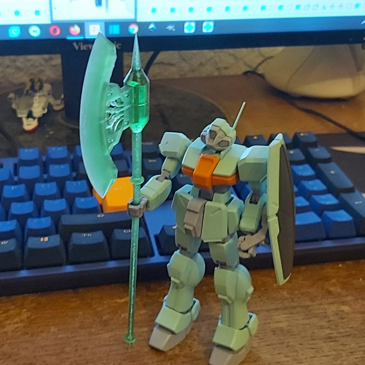 3D Printable Gundam 2 handed axe by stephen