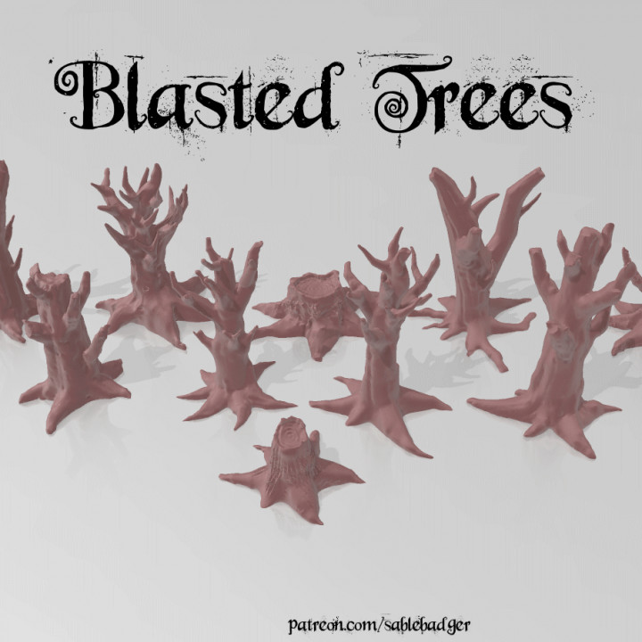 3D Printable Blasted and Dead Tree scatter terrain by brander roullett