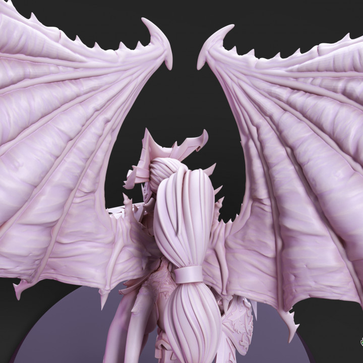 3D Printable Drow Demonic Valkyrie Pose 1 - Includes Pinup Variant by ...