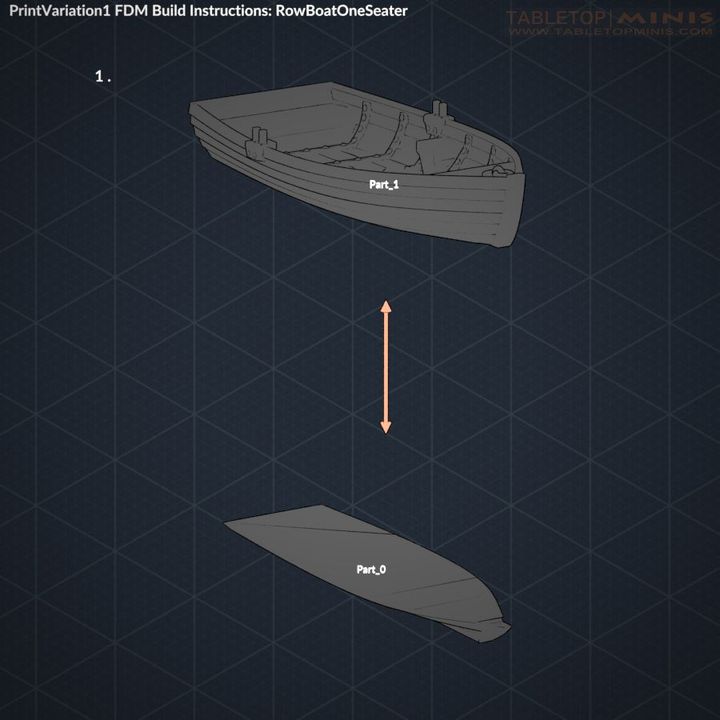 3D Printable Row Boat by TableTopMinis