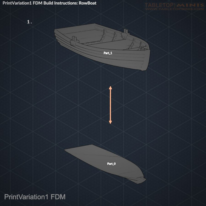 3D Printable Row Boat by TableTopMinis