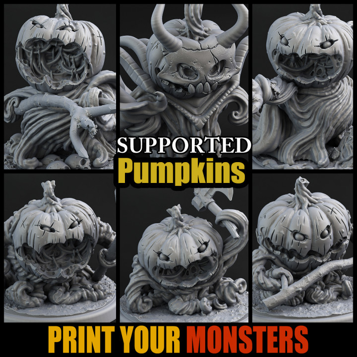 3D Printable 6 PUMPKINS by PrintYourMonsters