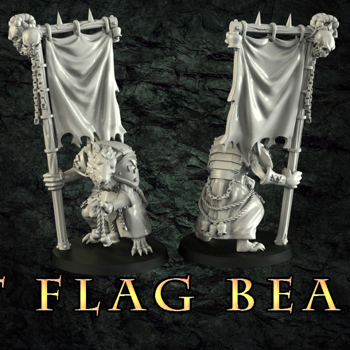 3D Printable Rat flag bearer by Crosslances