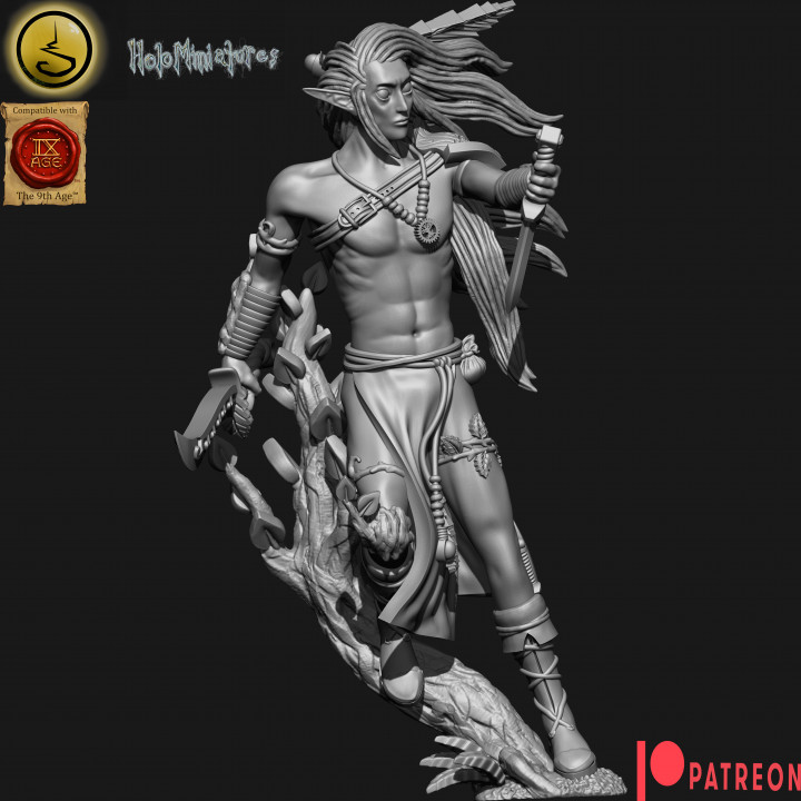 3D Printable Sylvan elves Bladedancer 1 (elf) by HoloMiniatures