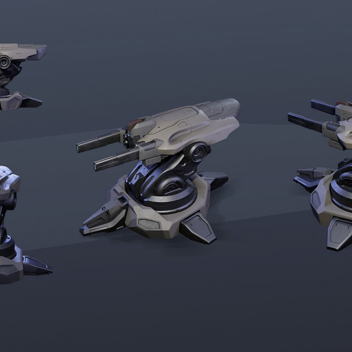 3D Printable Alien Defense Turret (Terrain Objective) by Studio Sol Union