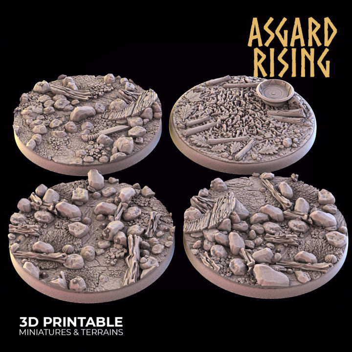 3D Printable SAND SHORE 4 x Round Bases 40mm - PRESUPPORTED by Asgard ...