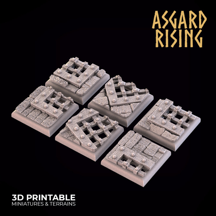 3D Printable Temple Dungeon - Set of Square & Rectangle Bases /Pre-supported/ by Asgard Rising ...