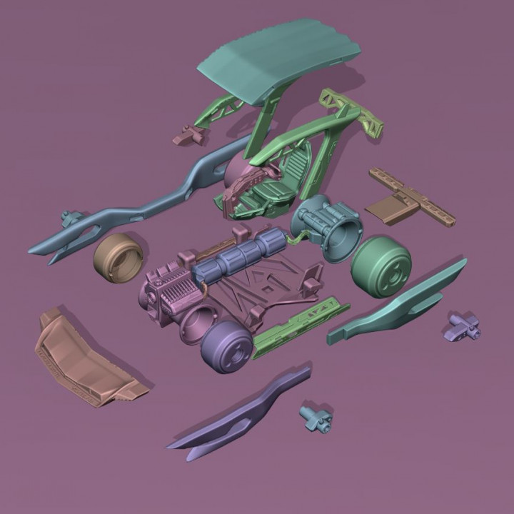 3D Printable Flint´s Car 2077 1/24th MODELKIT by black-box-MINIATURES STL