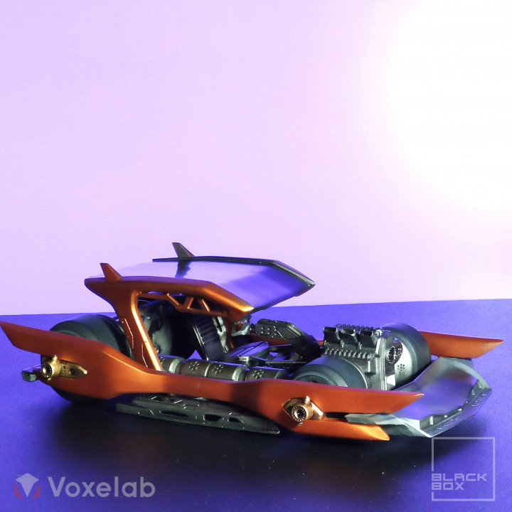 3D Printable Flint´s Car 2077 1/24th MODELKIT by black-box-MINIATURES STL