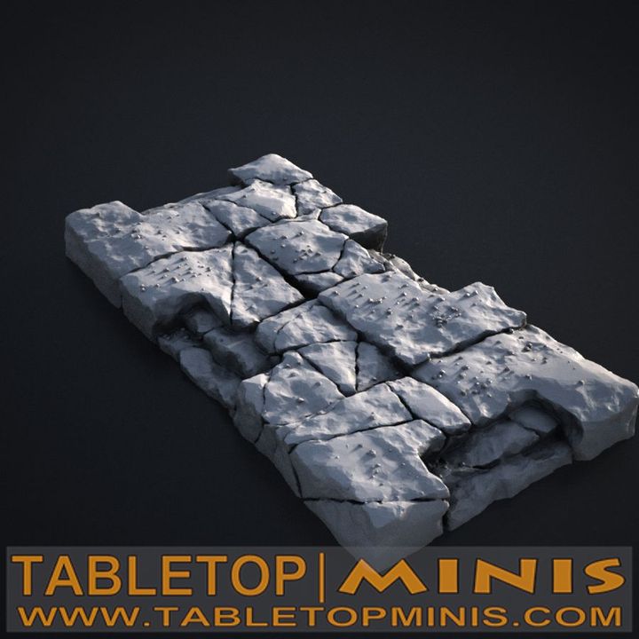 3D Printable Stone Platform 2x4 by TableTopMinis