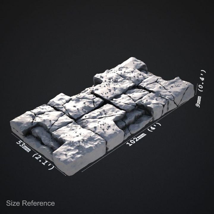 3D Printable Stone Platform 2x4 by TableTopMinis