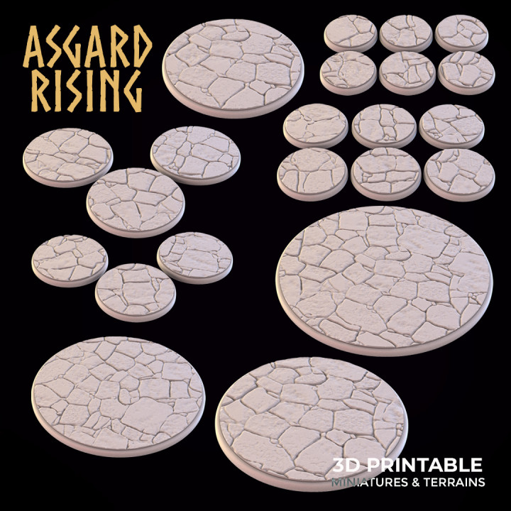 3D Printable Stone Floor - Set of Round Bases /Pre-supported/ by Asgard ...