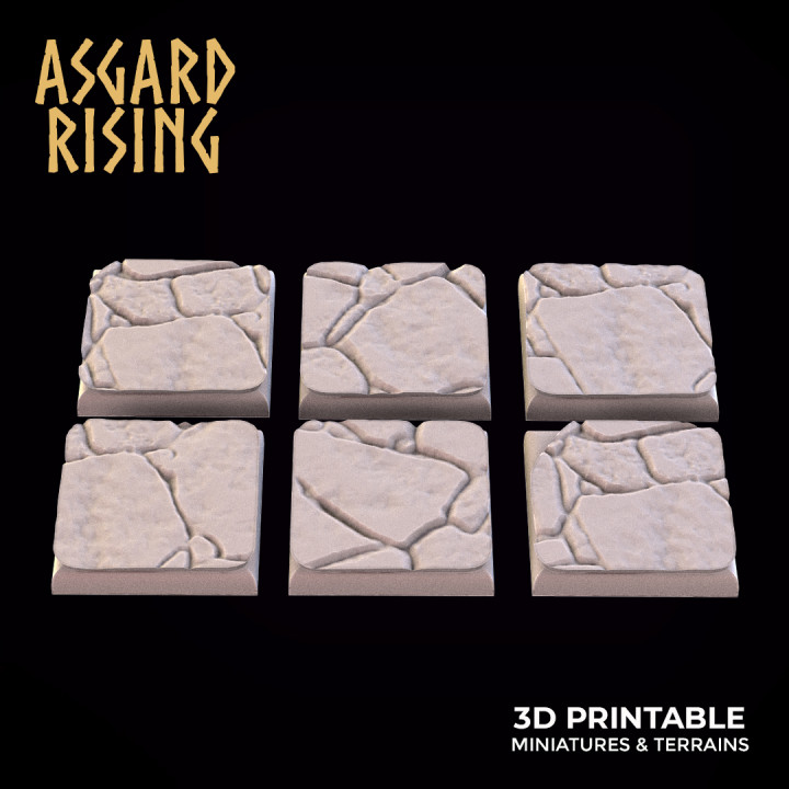 3D Printable Stone Floor - Set of Square & Rectangle Bases /Pre ...