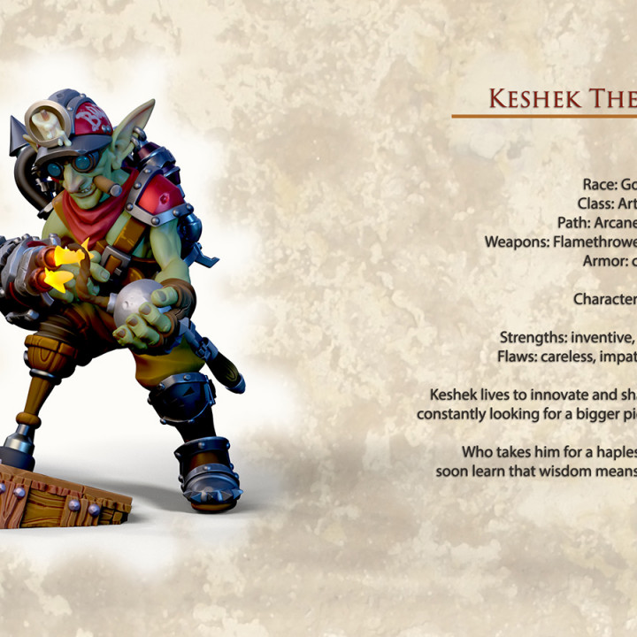 3D Printable Keshek The Artificer - Idle and Action Pose by Ronin Arts ...