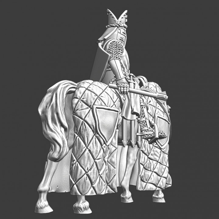 3D Printable Mounted medieval bishop in plate chainmail/armour by ...