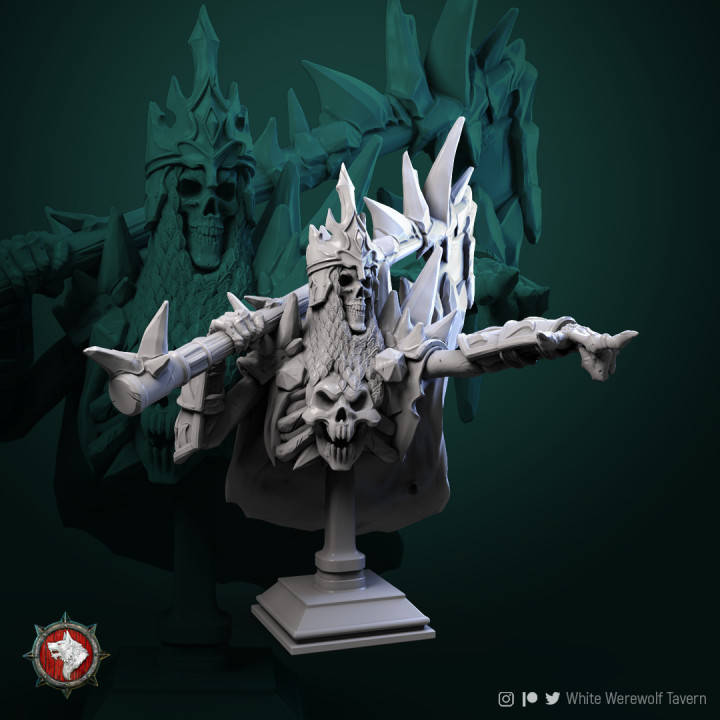 3D Printable Krovar the Undying bust pre-supported by White Werewolf Tavern