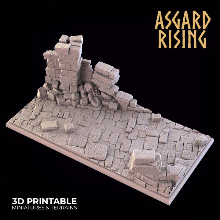 3D Printable RUINS THEME Rectangle base 100x50mm SET PRESUPPORTED by ...