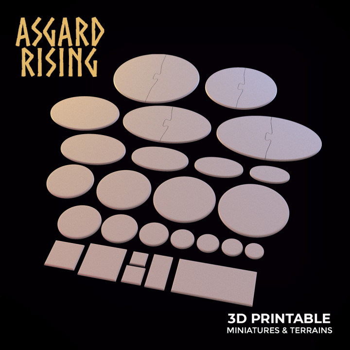 3D Printable BLANK BASES WITH MAGNET SOCKETS ALL SIZES by Asgard Rising ...