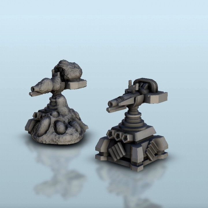 3D Printable Ion cannon turret (+ destroyed version) - Science fiction ...