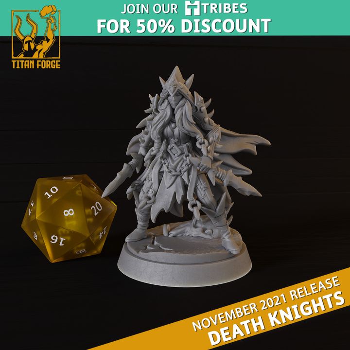 3D Printable Death Knights Mor-Zhal Deathbringer by Titan Forge Miniatures
