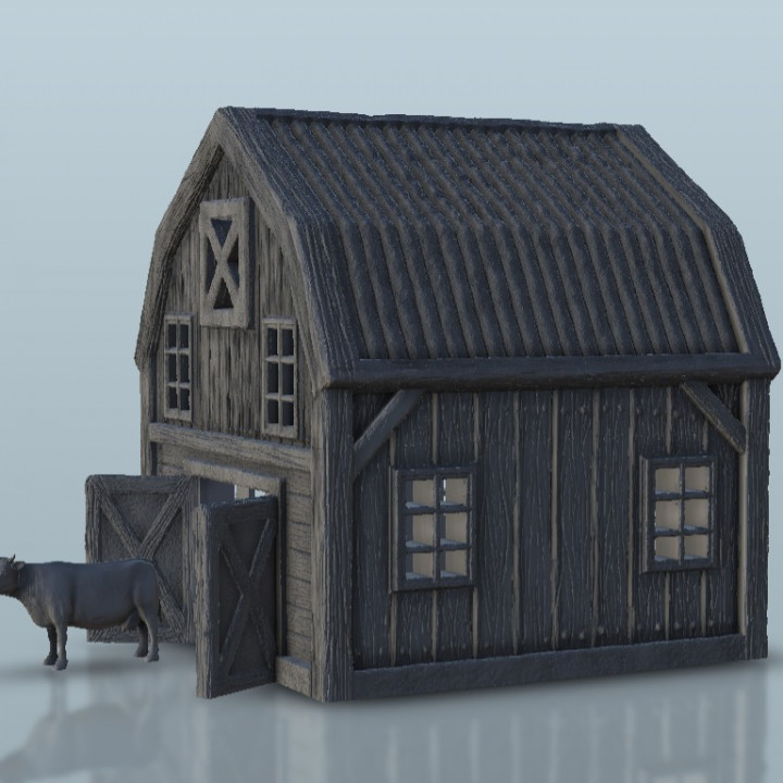 3D Printable Farm with cow - Medieval scenery terrain wargame by ...