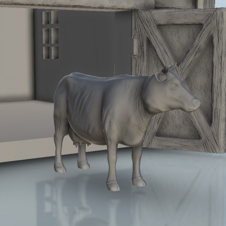 3D Printable Farm with cow - Medieval scenery terrain wargame by ...