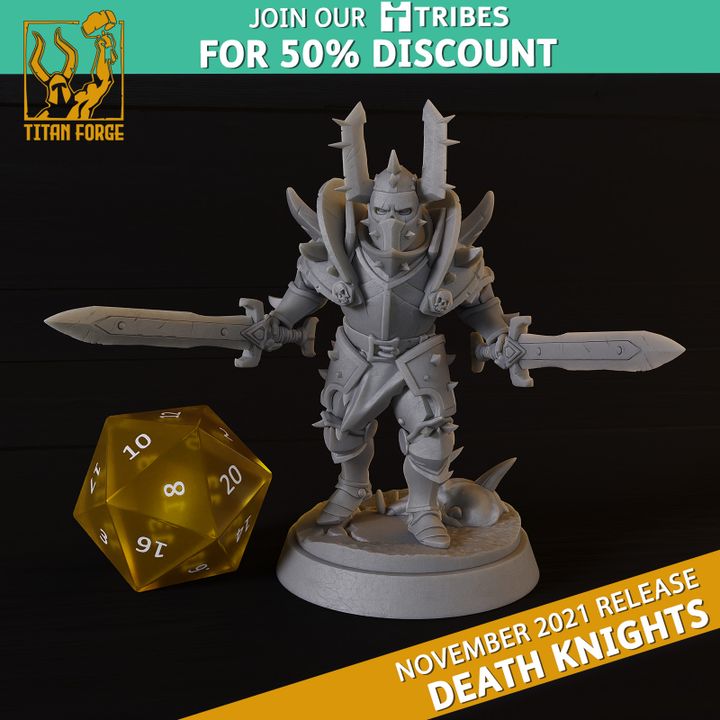 3D Printable Death Knights Mor-Zhal Knights by Titan Forge Miniatures