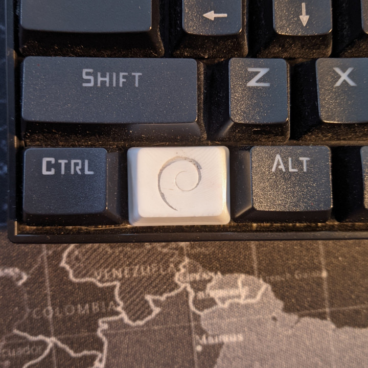 3D Printable Debian Super Key by PolyCat
